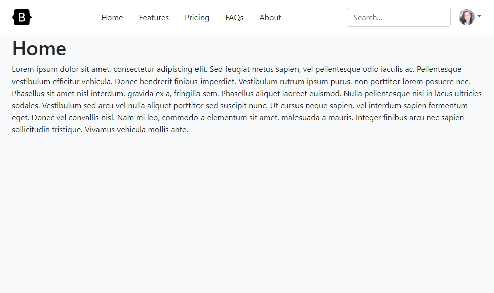 Header with search and dropdown menu | JitBlox